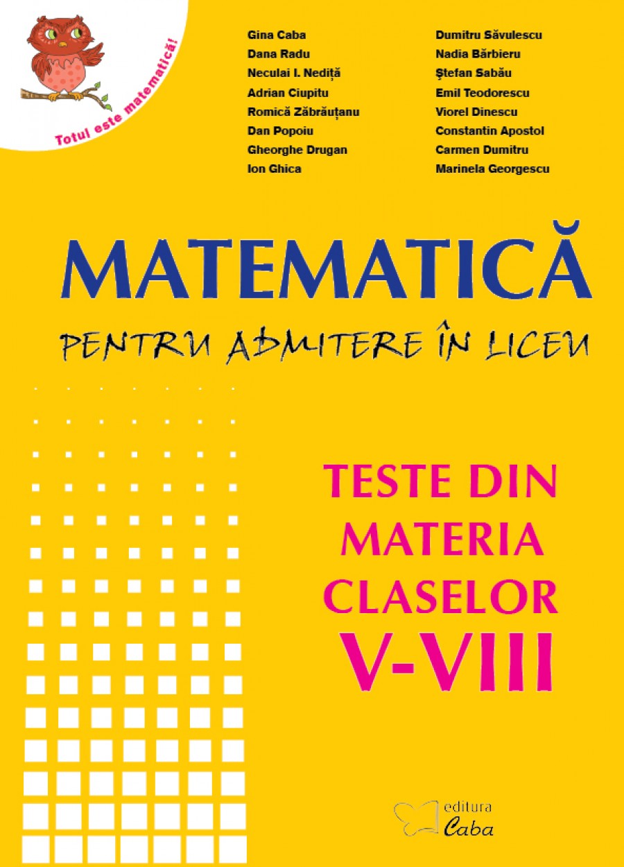 Matematica pentru admiterea la liceu - fise de lucru - 354453645364563