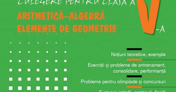 Matematica - culegere pentru clasa a V-a (pe spira metalica) - 978-973 ...