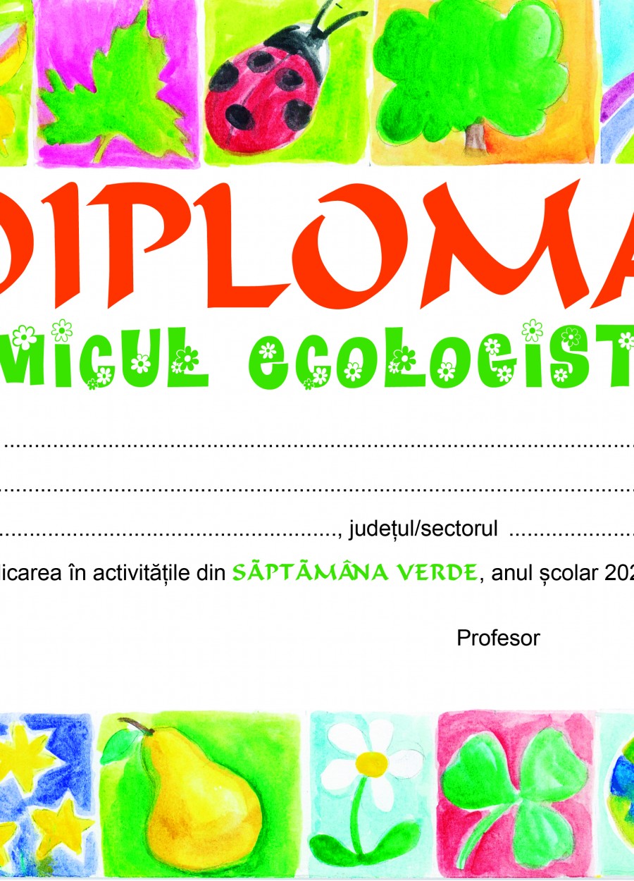 Diploma Saptamana Verde (Micul Ecologist) - 123456781