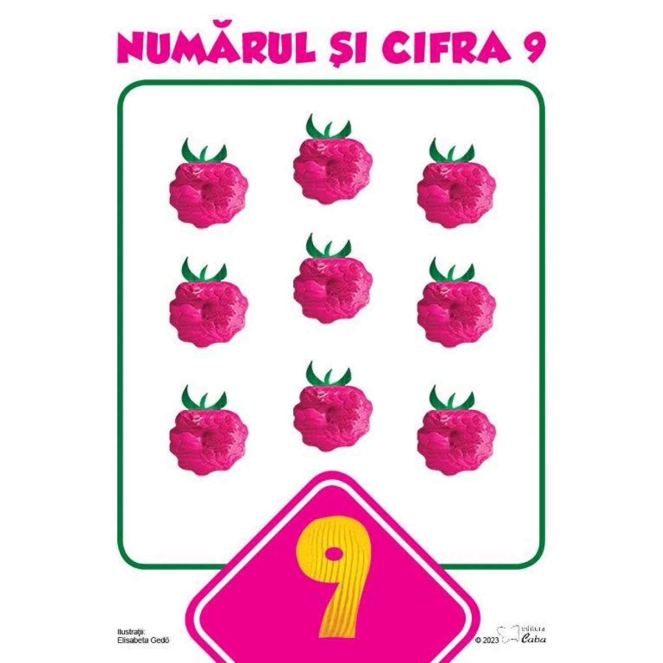 Set CIFRELE 0-9, planse format A4, plastifiate (cu benzi magnetice pe ...