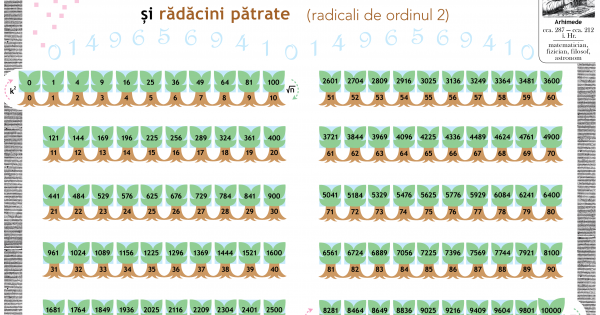"Patrate perfecte si radacini patrate" A2 (plastifiata+2 benzi ...