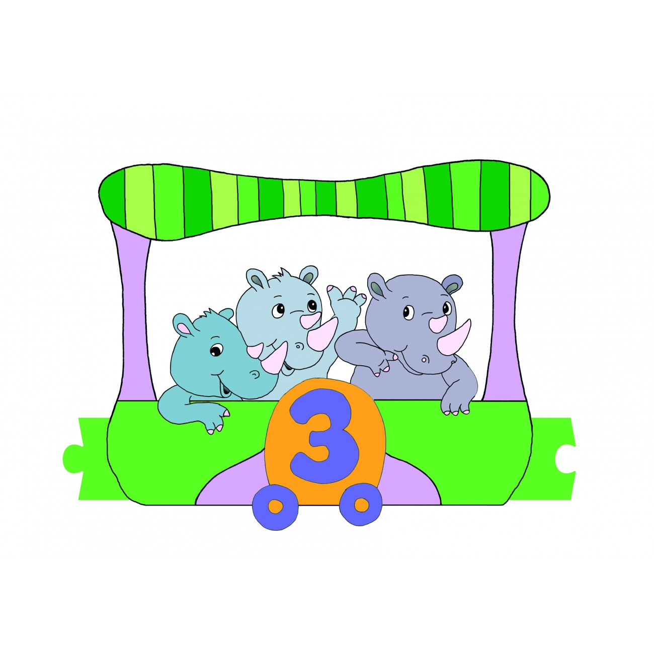 Trenuletul numerelor - set de 24 de planse A4