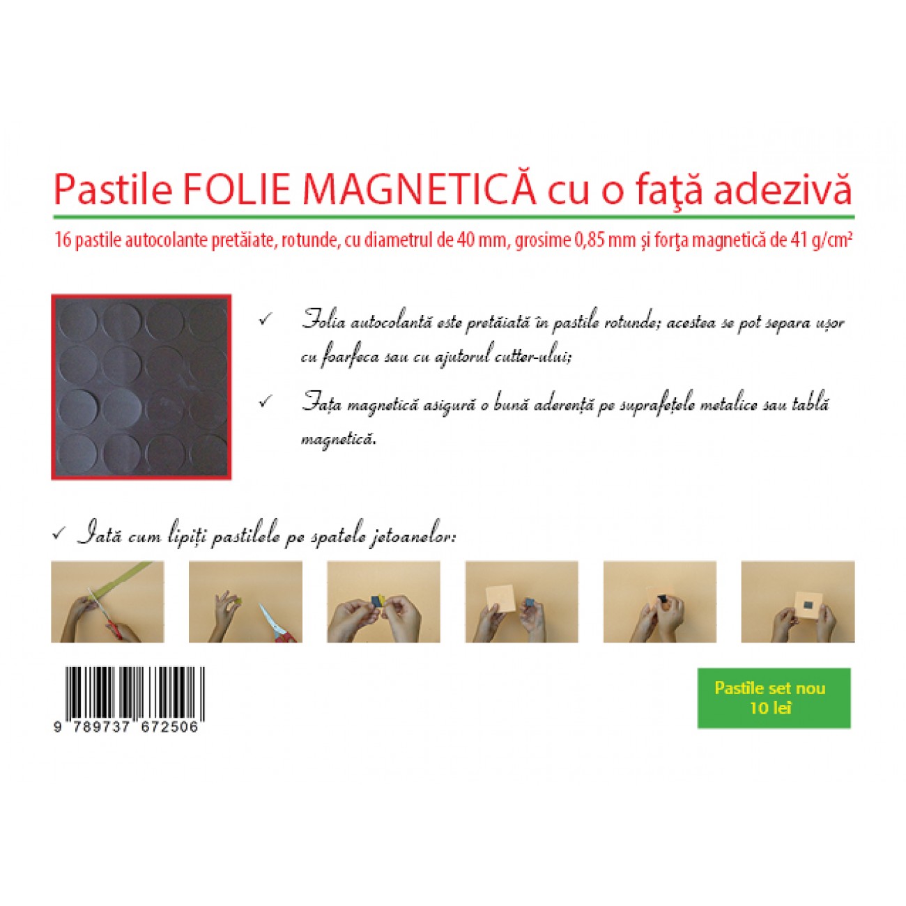 Pastile magnetice rotunde (diametru 4 cm)